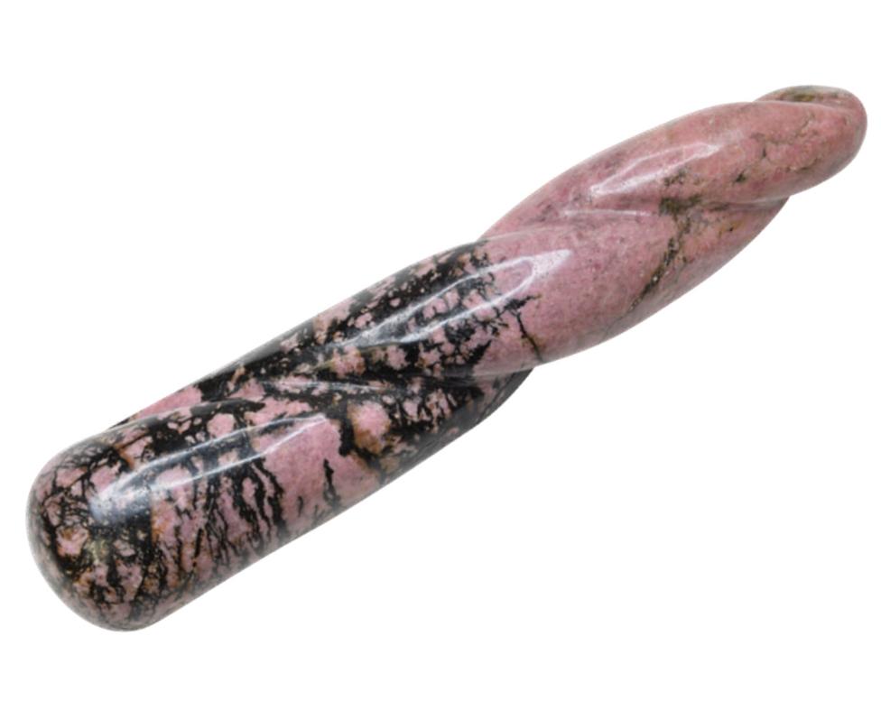 Rhodonite Gemstone Dildo | Shop Crystal Yoni Wands | Pleasure Wands ...